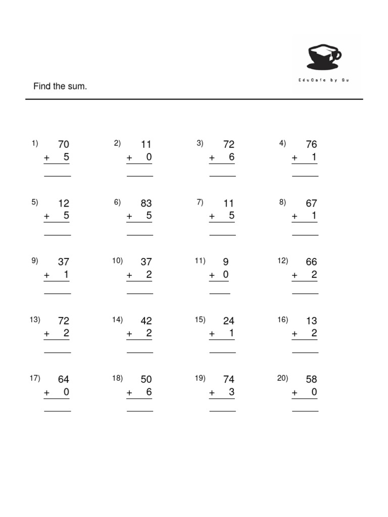 P-1 Addition Within 100 | PDF
