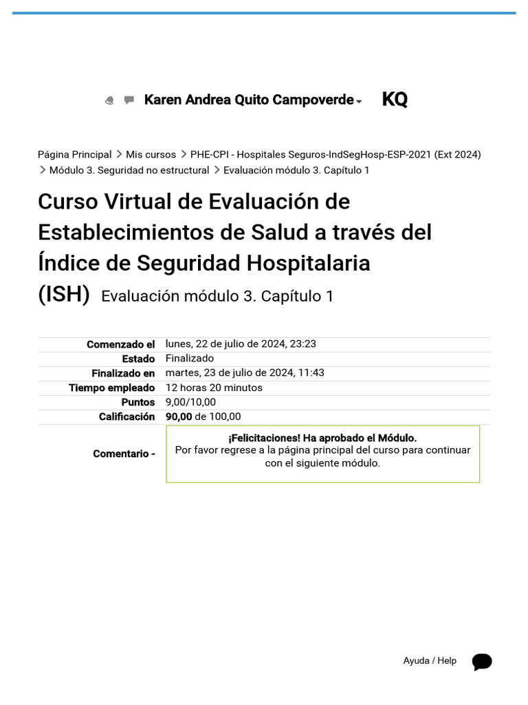 Evaluación Módulo 3. Capítulo 1 - Revisión Del Intento - Campus PAHO 1 | PDF