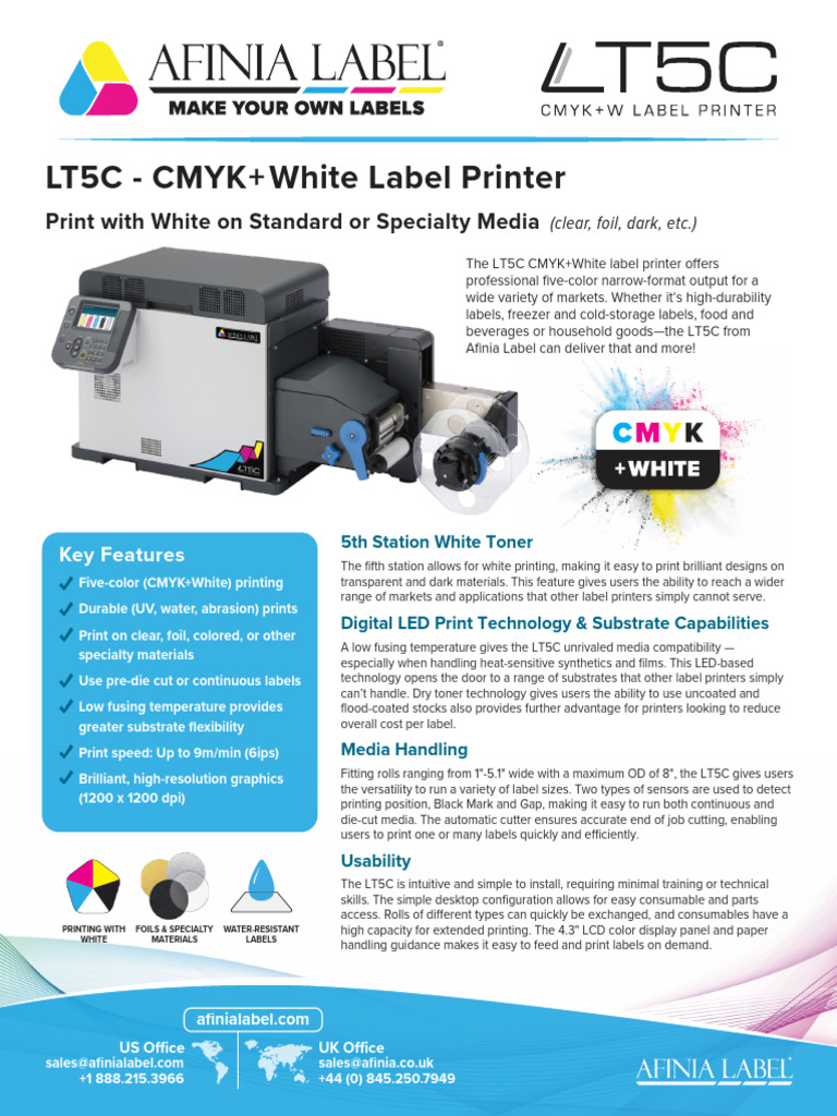 AfiniaLabel-brochure-LT5C-1.2 | PDF | Printer (Computing) | Computer Science