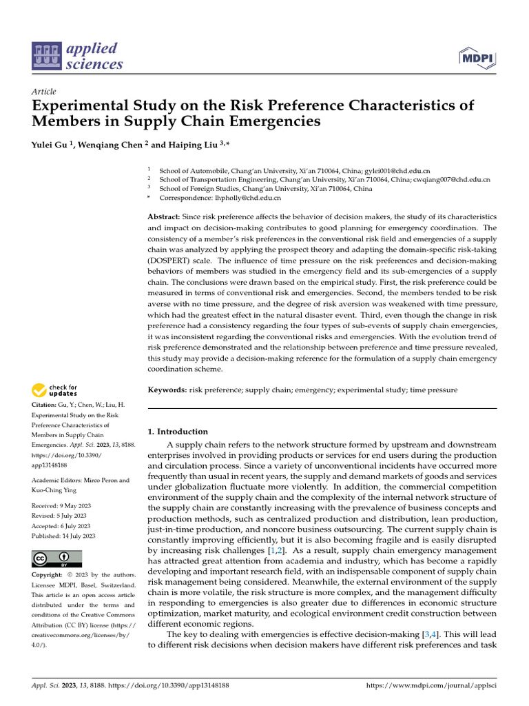 Experimental Study On The Risk Preference Characteristics of | PDF ...