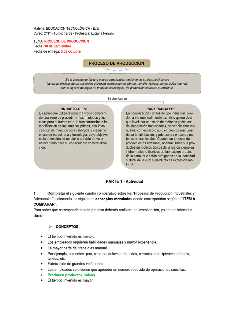 Tema 2 - Proceso de Produccion | PDF | Sector secundario de la economía