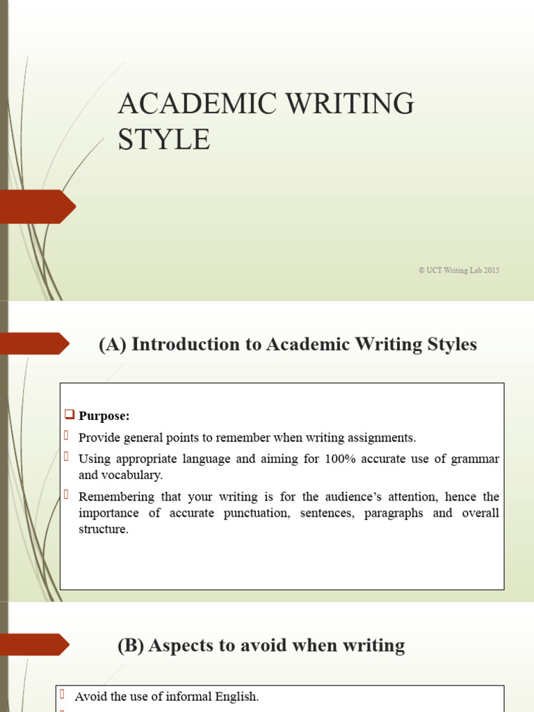 Academic Writing Style | PDF | Subject (Grammar) | Verb