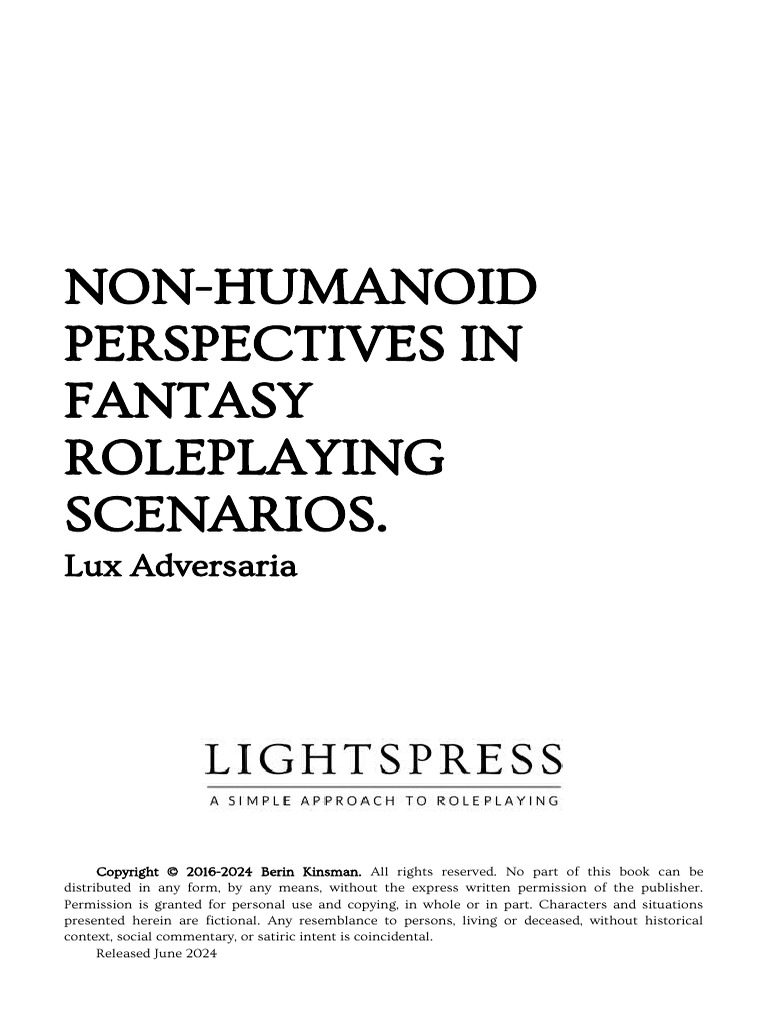 LPS-LAF-0005 Non-Humanoid Perspectives in Fantasy | PDF | Storytelling ...