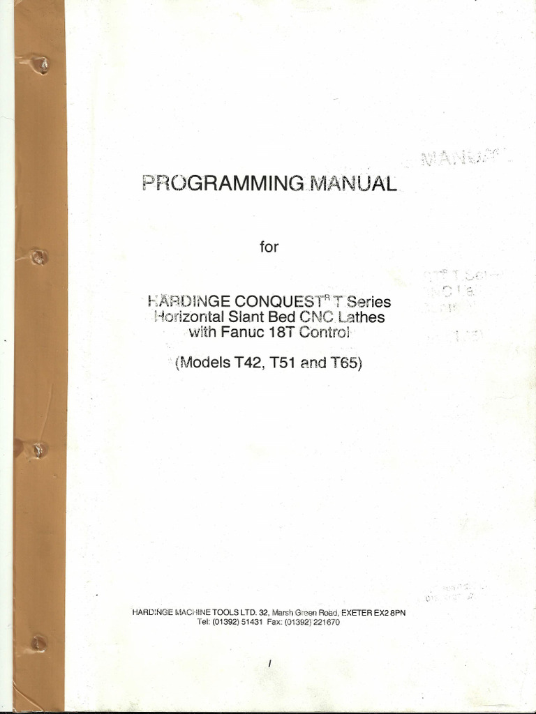 Fanuc 18T - Programming Manual | PDF