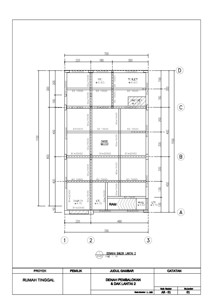 Denah Pembalokan LT 2 | PDF