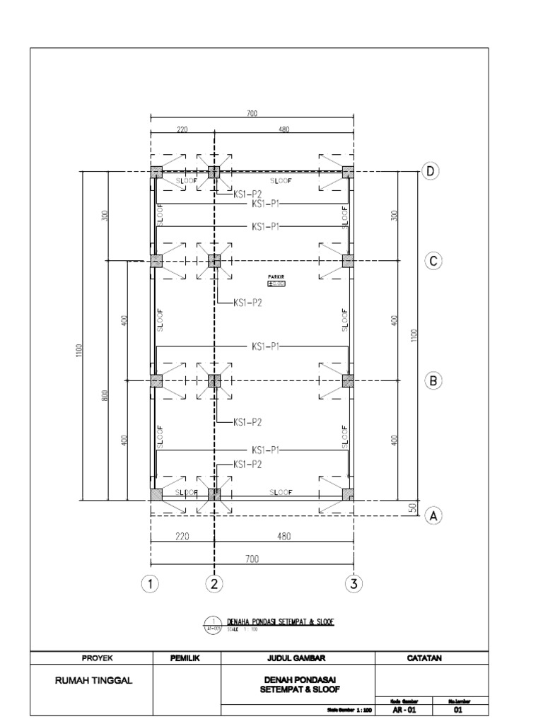 Denah Pondasi & Sloof | PDF