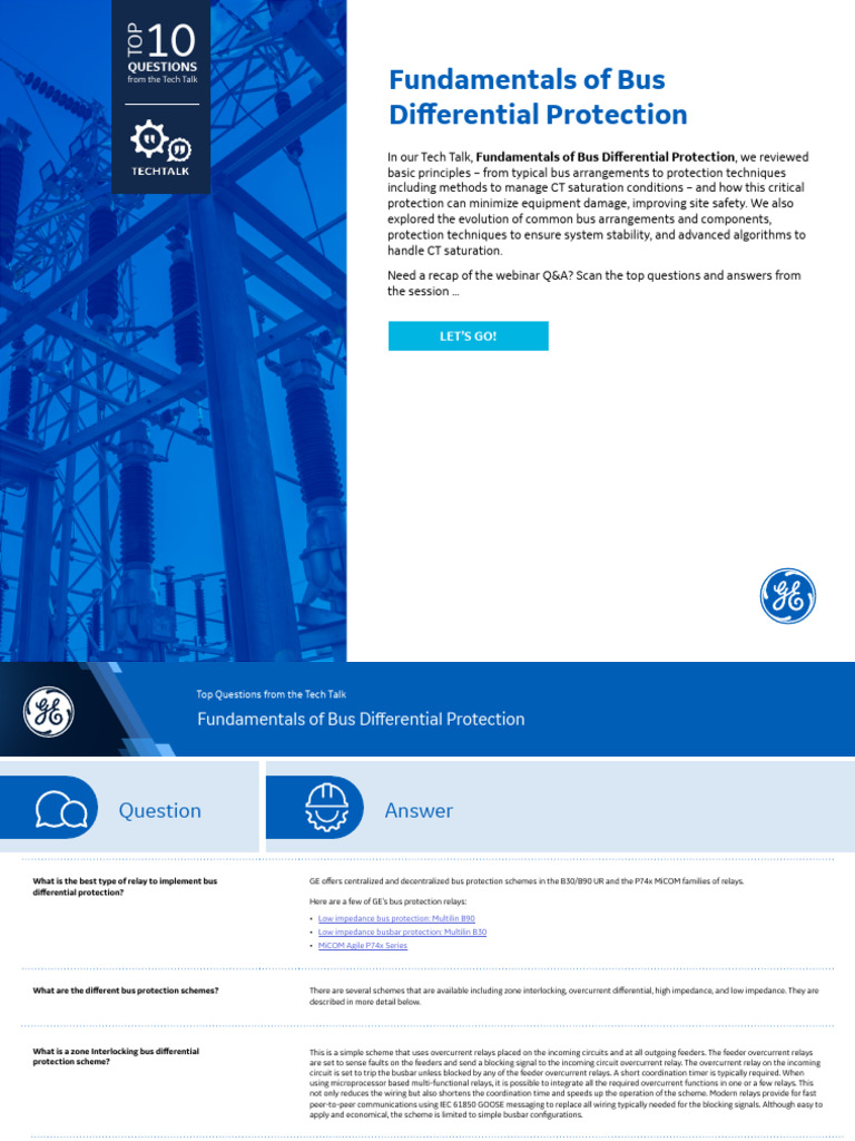 Faq Fundamentals of Bus Differential Protection | PDF | Relay ...