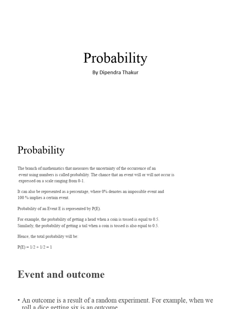 Probability | PDF | Probability | Odds