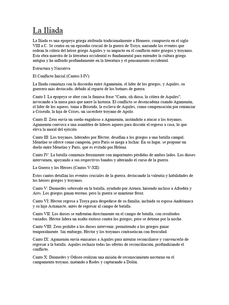 La Ilíada | PDF | Héctor | Aquiles