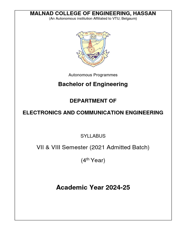 Syllabus For 7th and 8th Semester BE (2021 NEP1 Admitted Students ...
