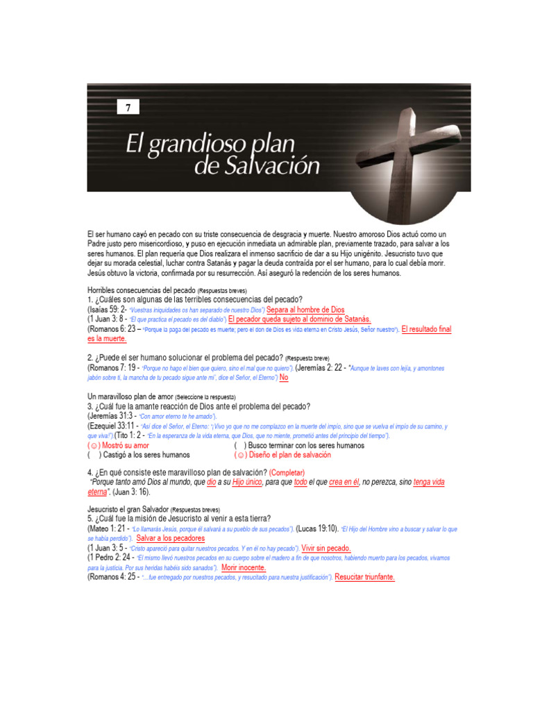 7. El Grandioso Plan de Salvacion | PDF | Cristo (título) | Salvación