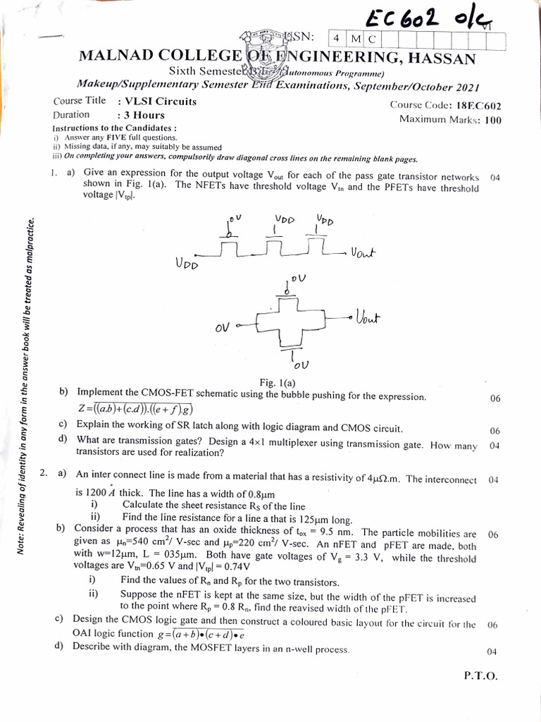 VLSI Q - Paper | PDF