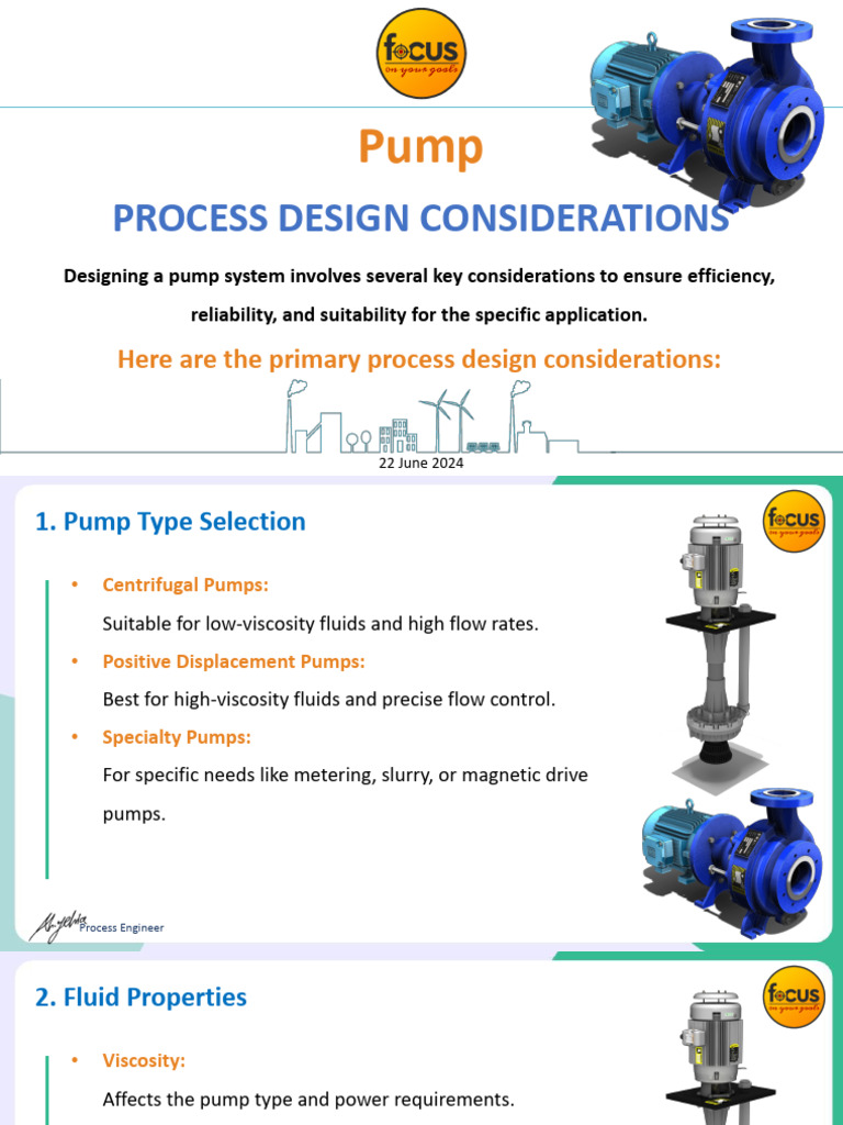 Pump PROCESS DESIGN CONSIDERATIONS | PDF | Pump | Fluid Dynamics