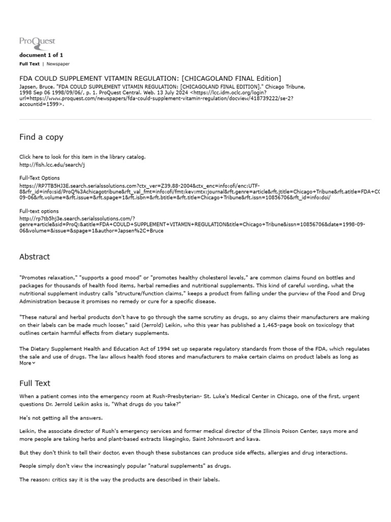 FDA Could Supplement Bitumen Regulations | PDF | Dietary Supplements ...