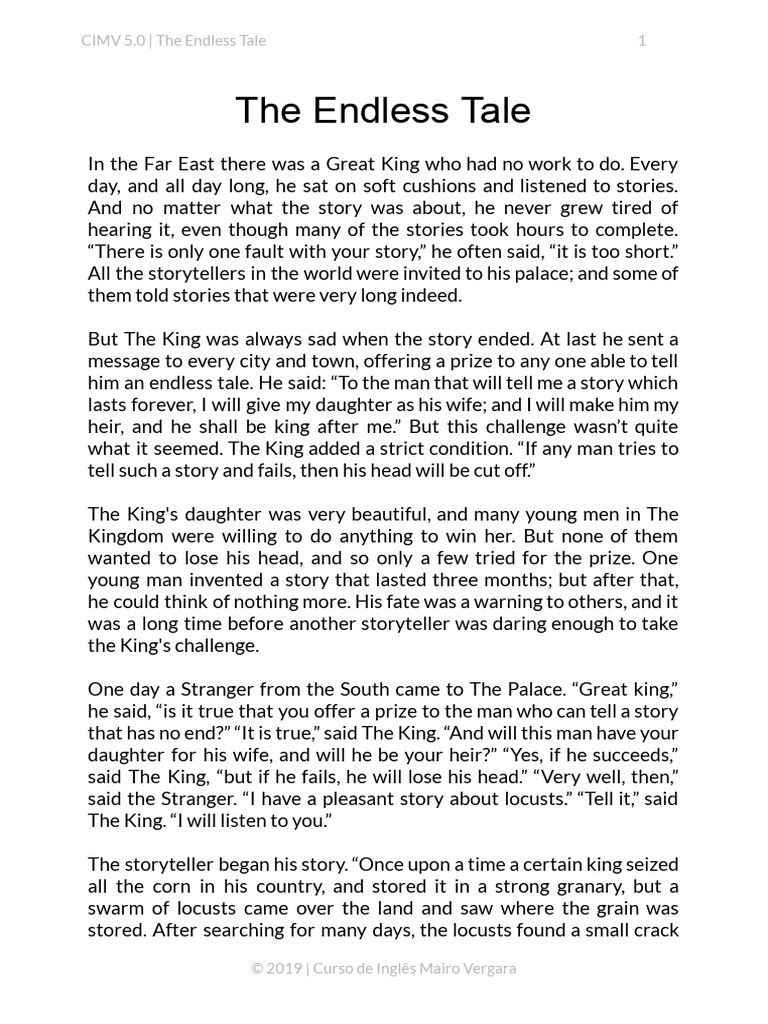 The King's Endless Tale Challenge | PDF | Young Adult | Classics