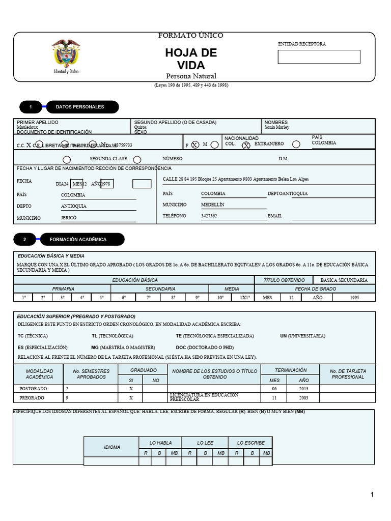 06 - Hoja de Vida Del Sigep. 2 | PDF | Colombia | Etapas educativas