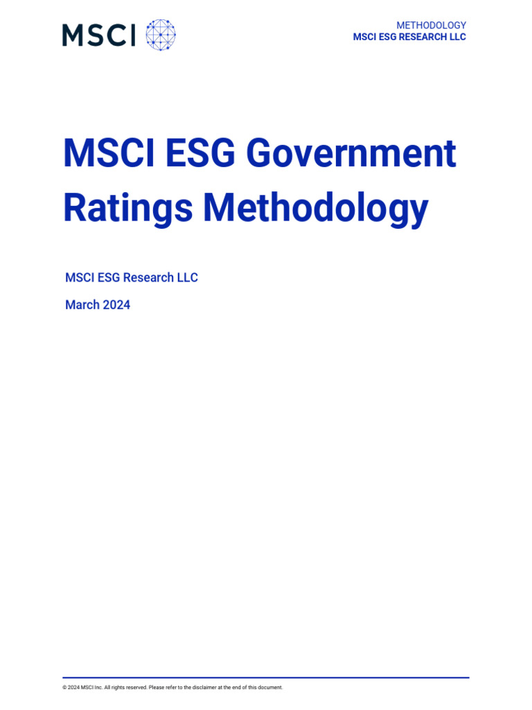 MSCI ESG Government Ratings Methodology - 240619 - 163542 | PDF | Air ...