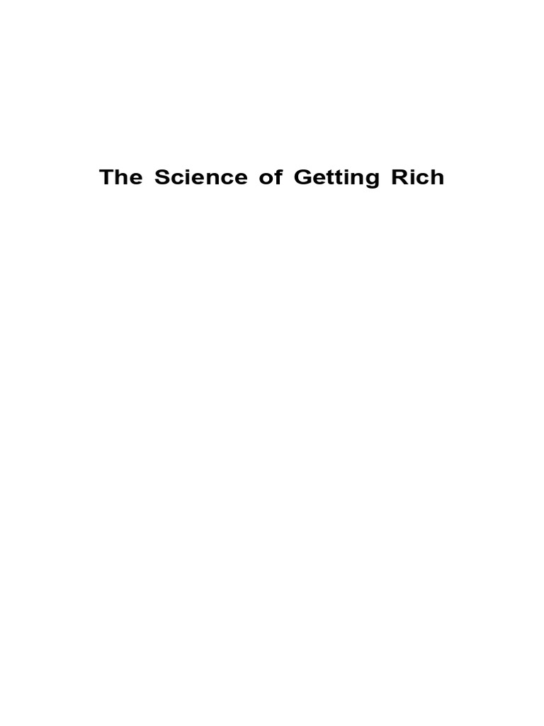 The Science of Getting Rich | PDF | Thought | Substance Theory
