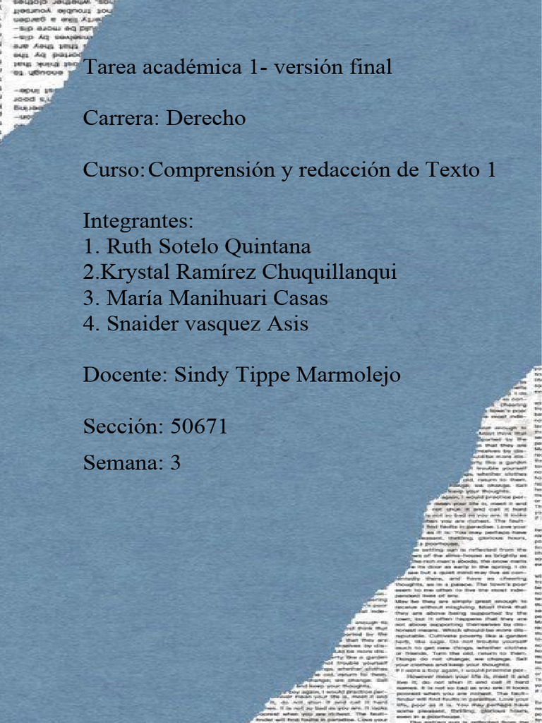 U1 GC - N01I - TA1Consigna - 23C1M | PDF | Policía | Perú