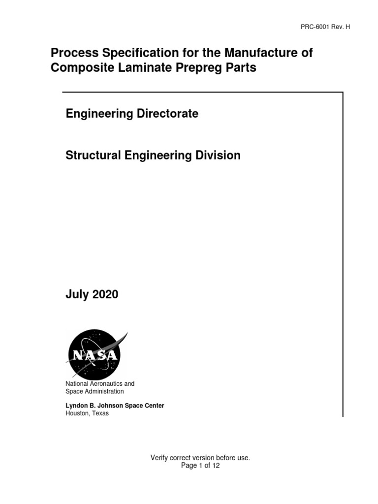 NASA PRC 6001 Rev.H | PDF | Specification (Technical Standard ...