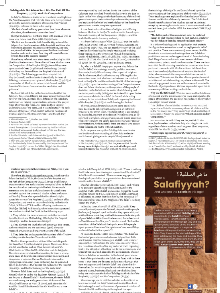 Who Are The Salafis Leaflet 2024 v5 | PDF | Salafi Movement | Hadith