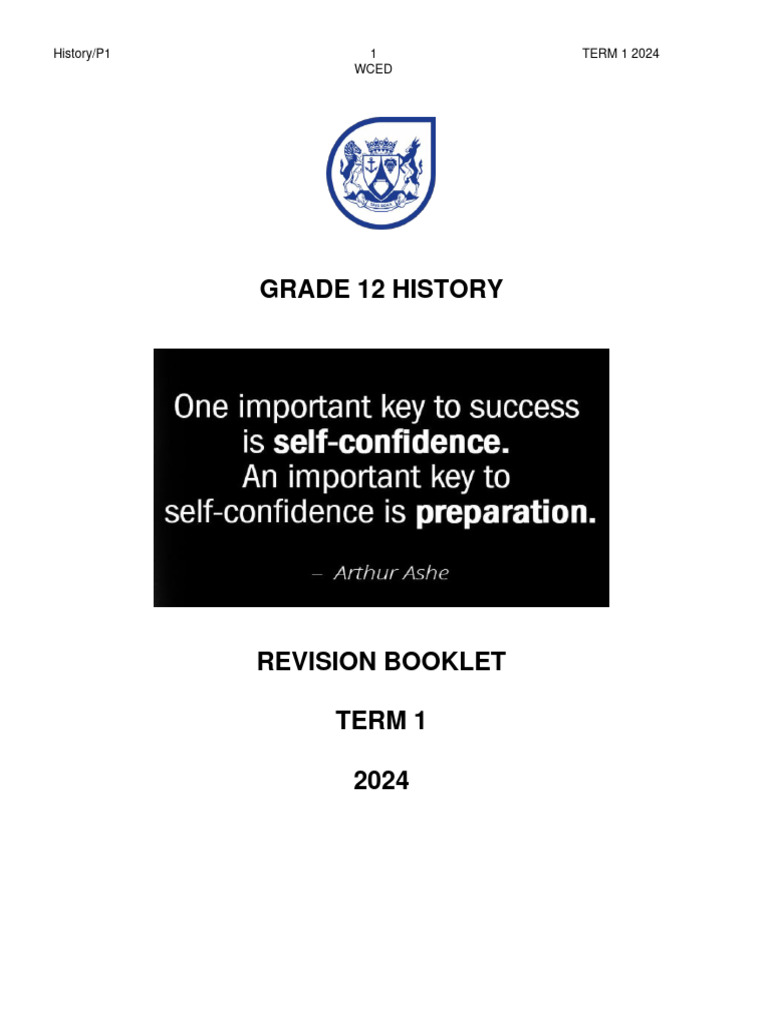 Grade 12 Revision Booklet Term 1 2024 | PDF | Essays | Question