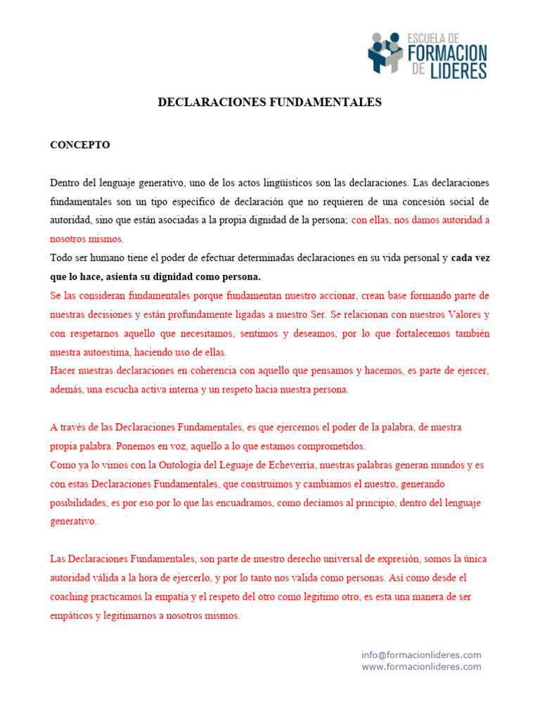Declaraciones Fundamentales | PDF | Dignidad | Perdón