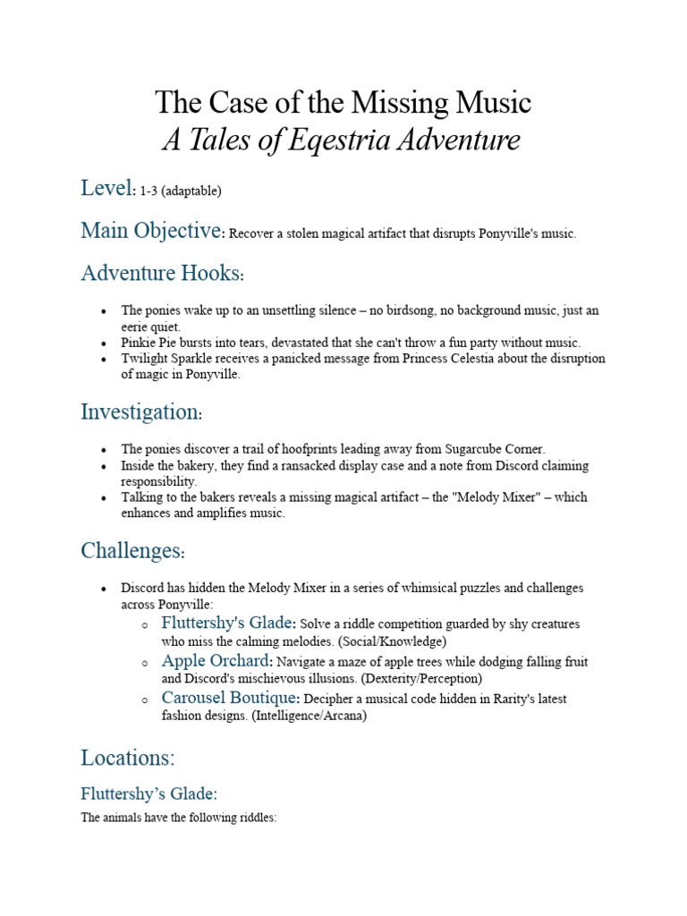 The Case of The Missing Music | PDF | Maze