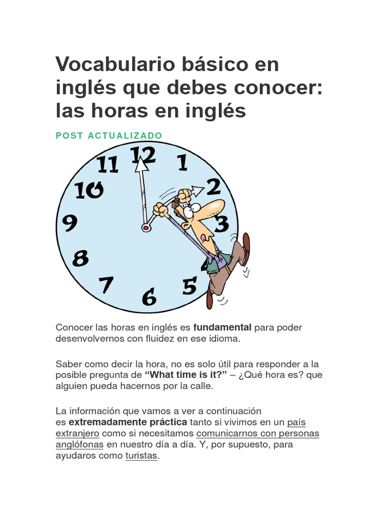 Vocabulario básico en inglés que debes conocer | PDF