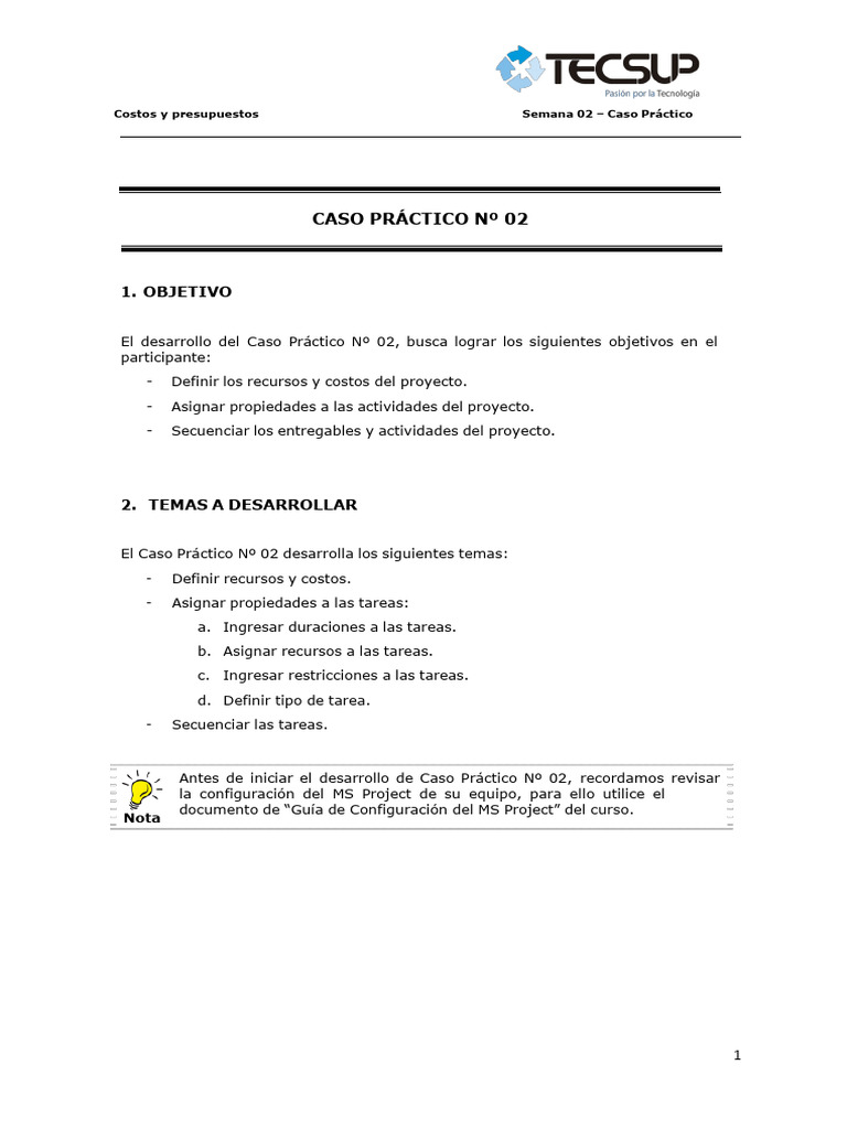 Caso Práctico 2 Ms Project | PDF | Informática