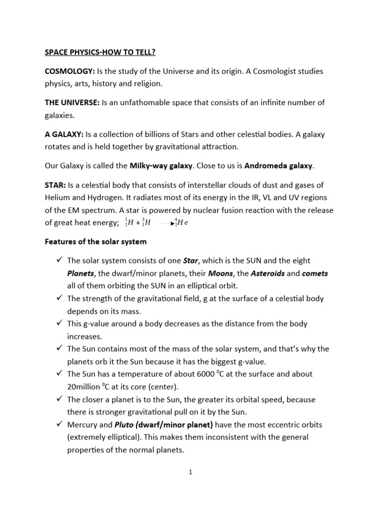 Understanding Space Physics and Cosmology | PDF | Planets | Solar System