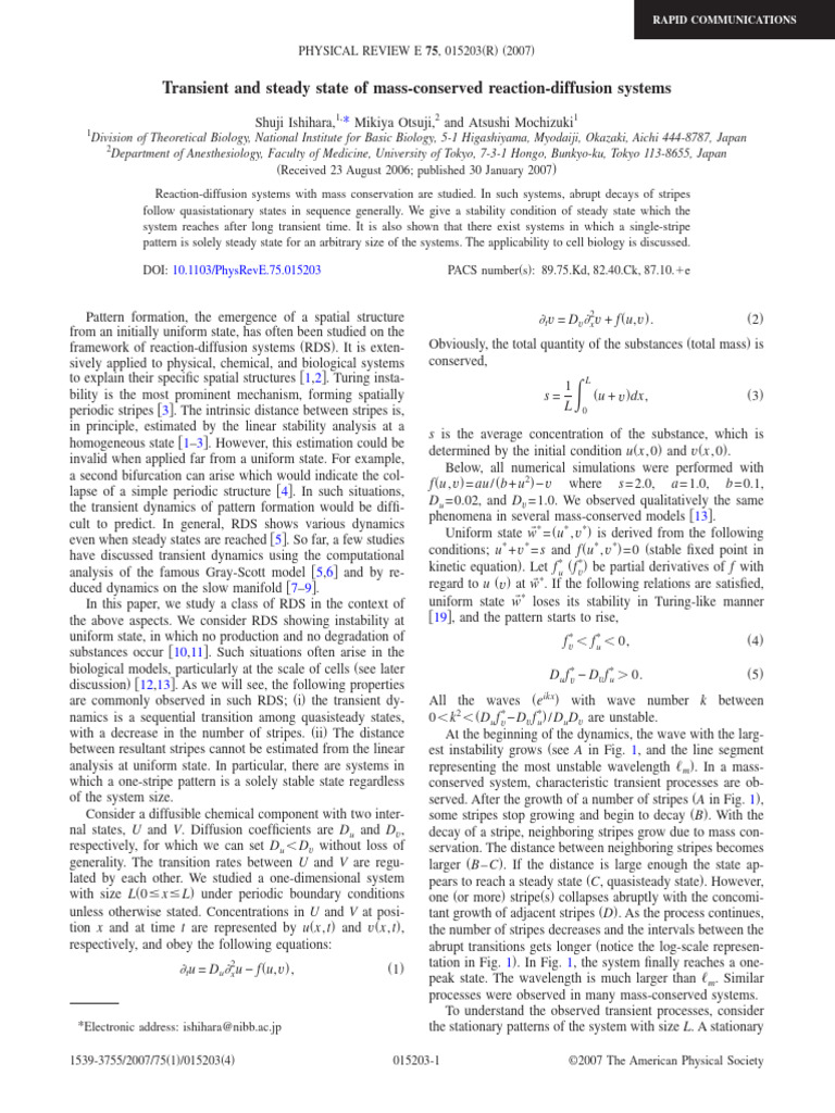 PhysRevE 2007 | PDF | Steady State | Physics