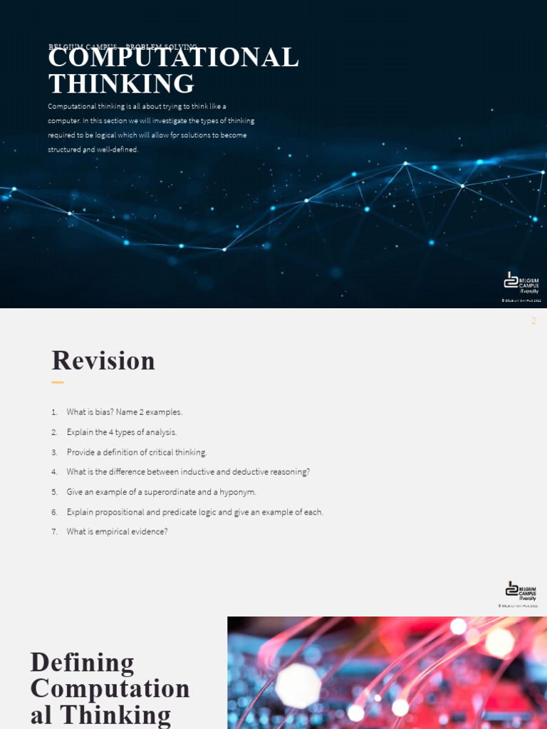 PRS161 - 5 - Computational Thinking | PDF | Thought | Algorithms