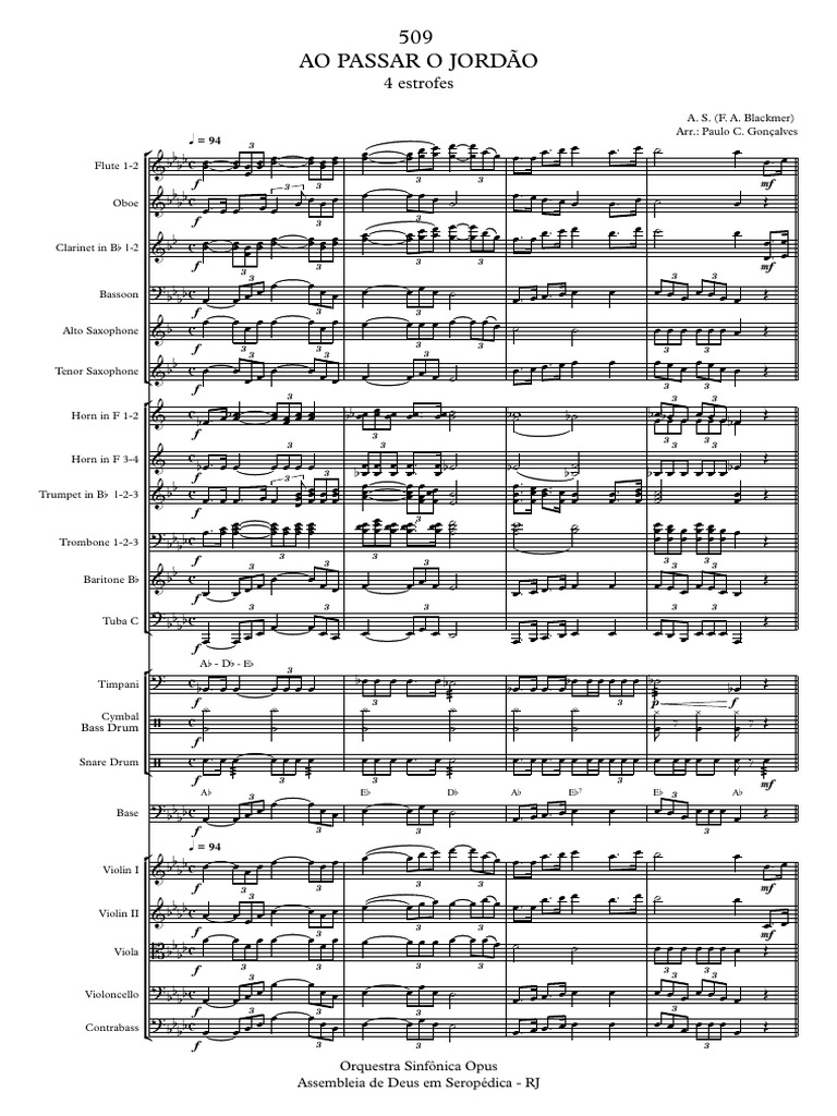 509 Ao Passar o Jordão Partitura | PDF