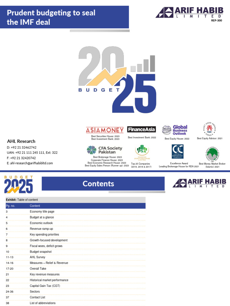 Budget Review FY25 - AHL | PDF | Taxes | Government Budget Balance