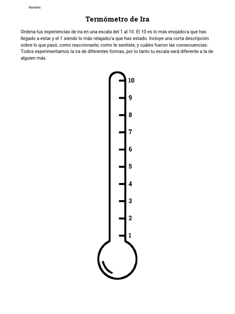Anger Thermometer Spanish | PDF