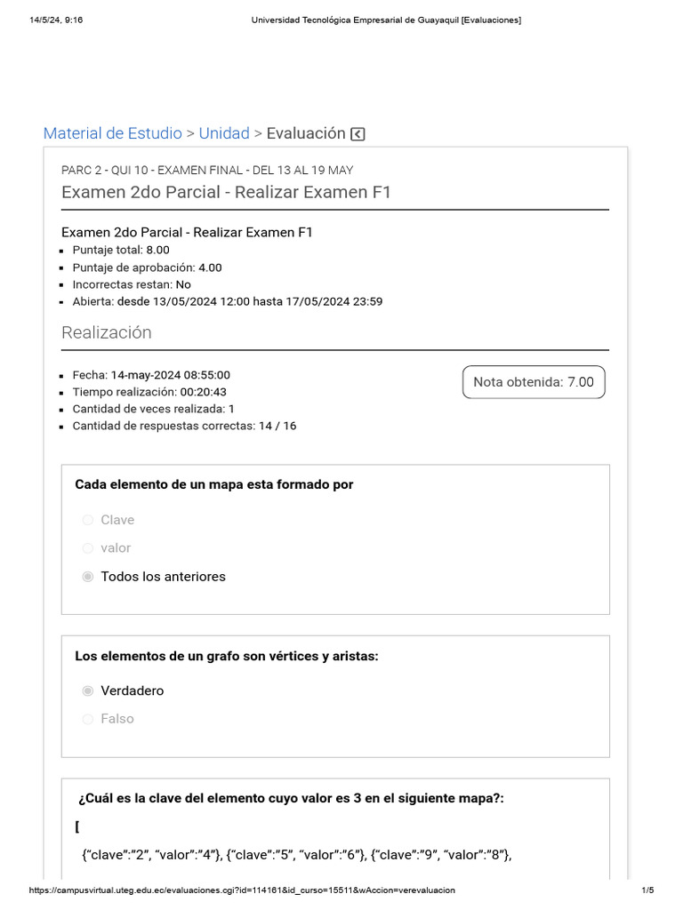 Examen Final 2do Parcial Estructura de Datos | PDF | Informática teórica | Combinatoria