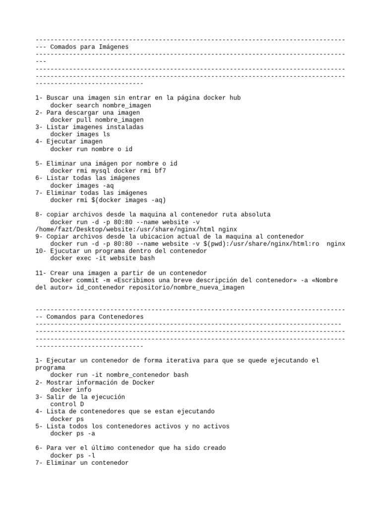 Comandos Docker | PDF | Software libre | Familias de sistemas operativos