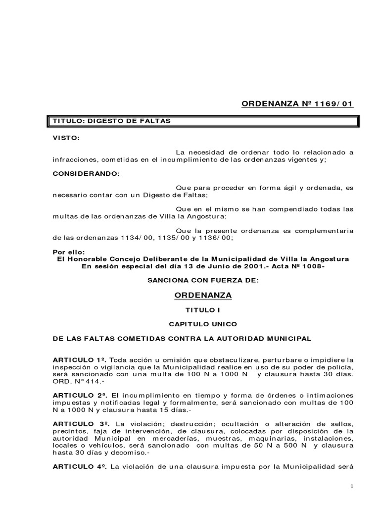 ORDENANZA | PDF | Multa (pena) | Hormigón