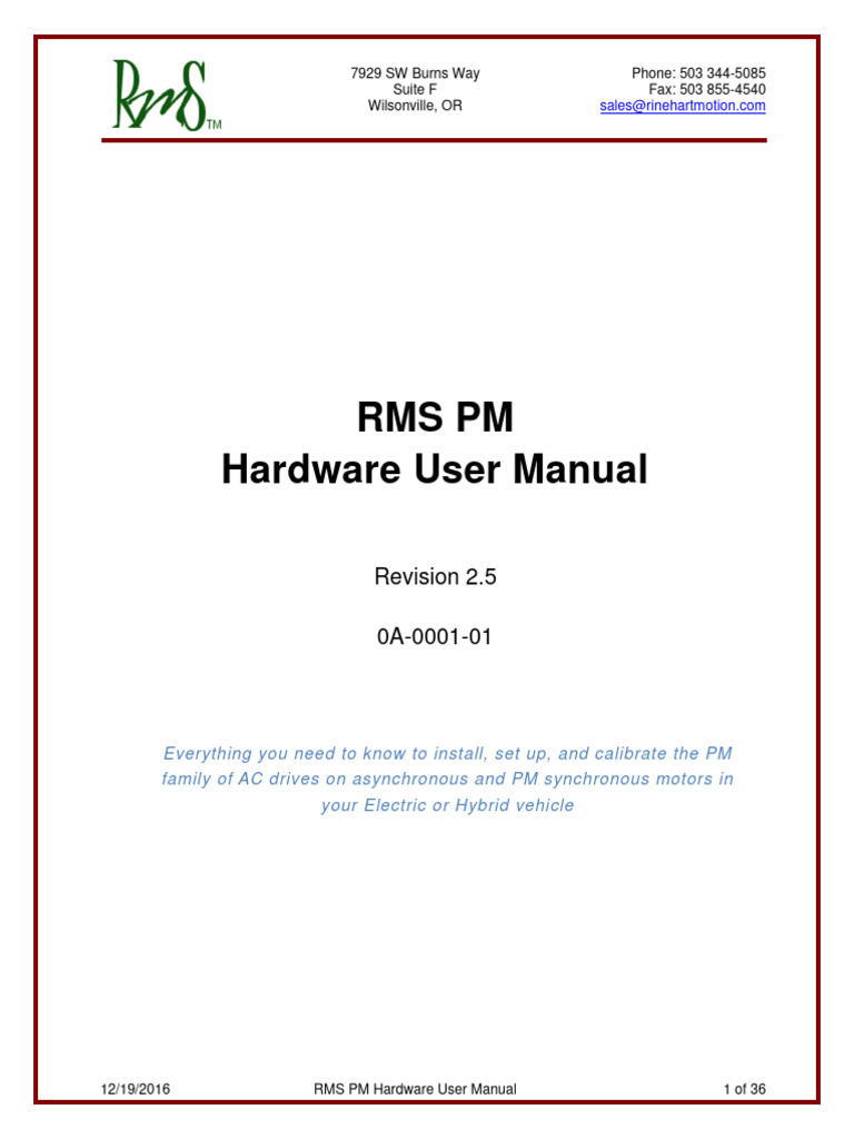 PM100 User's Manual (V2 - 5) | PDF | Capacitor | Power Inverter