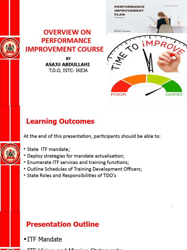 ITF Performance Improvement Course Overview | PDF | Internal Audit | Audit