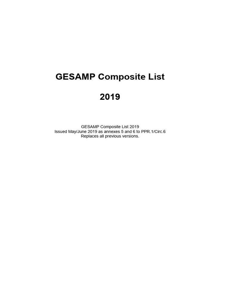 GESAMP Composite List of Hazard Profiles-2019 | PDF | Hydroxide | Ammonium