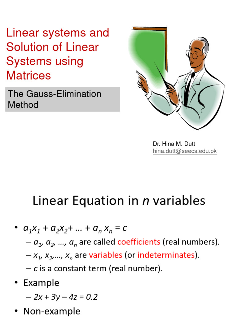 Linear Systems-Gauss Elimination | PDF | Matrix (Mathematics) | Numerical Analysis