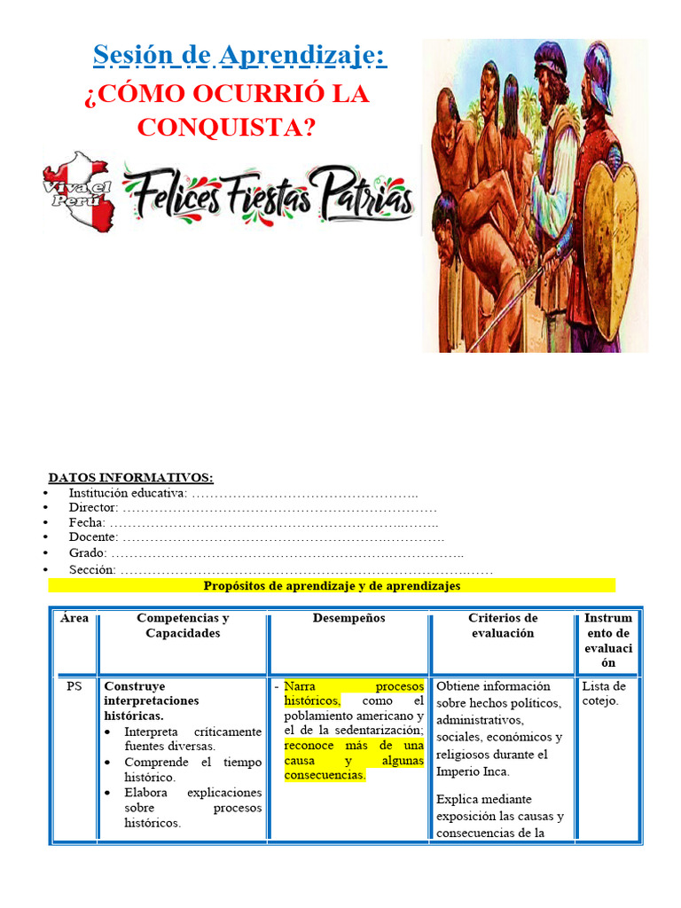 Sesión PS Como Ocurrió La Conquista Del Peru | PDF | Imperio Inca ...