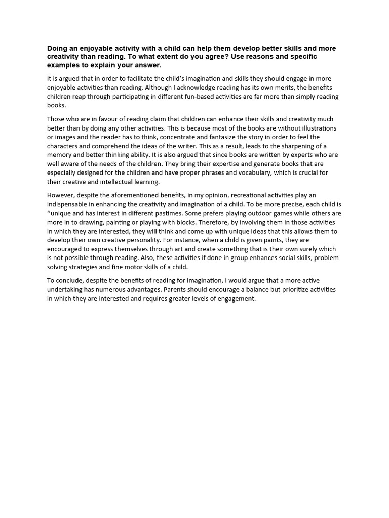 DR Hudaiba Task 2 Enjoyable Activities | PDF | Creativity | Expert
