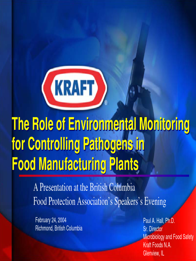 Environmental Monitoring (Paul Hall) | PDF | Food Safety ...