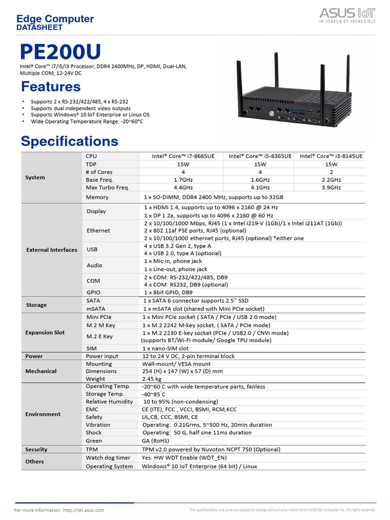 PE200U v3 Datasheet 20220903 | PDF | Usb | Computer Hardware