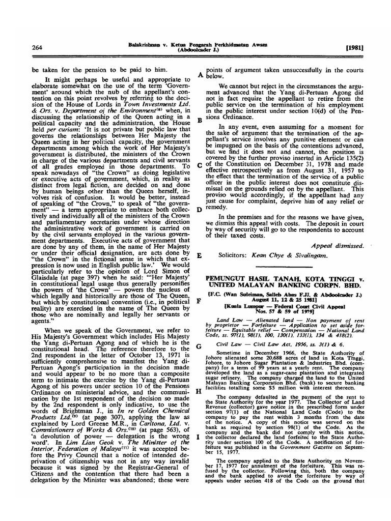 PEMUNGUT HASIL TANAH, KOTA TINGGI V UNITED MALAYAN BANKING CORPN BHD | PDF