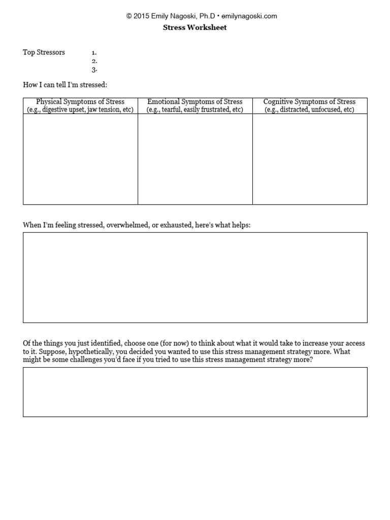 Stress+Worksheet | PDF