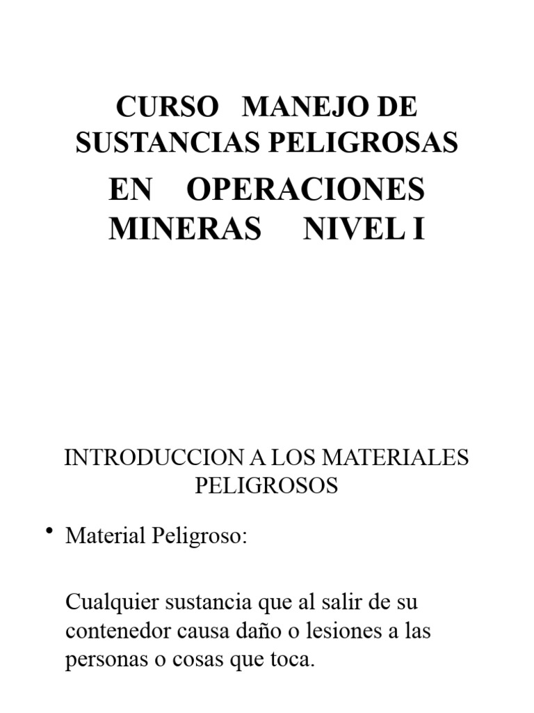 Curso Manejo de Sustancias Peligrosas | PDF | Agua | Toxicidad